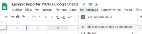 Importar JSON de una API a una hoja de cálculo de Google Sheets - Tesel
